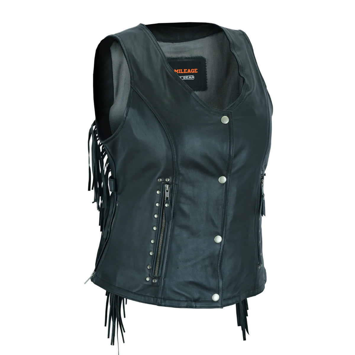 Black Leather Vests - Men & Women Black Leather Vests - TM